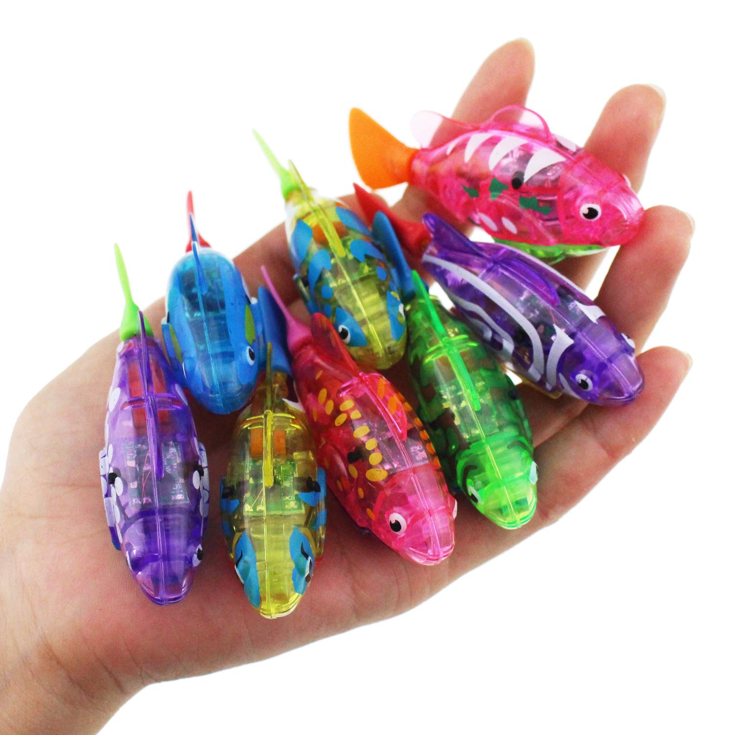 Tipmant Electronic Fish Pets Animal Kids Bath Toys Gifts Water Activated Swim Tub Bathtub (8 Fish)