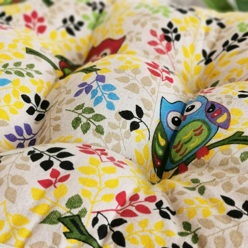 XSlive Square Chair Pads Cushion Boho Printed Soft Thick Seat Cushion for Floor Home Kitchen Office Chair (20"×20"×4",Owl)