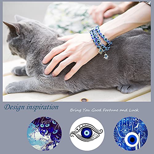 SONNYX 10 PCS Evil Eye Hamsa Blue Beaded Charm Stretch Bracelet Hand of Fatima Turkish Lucky Evil Eye Bracelet for Protection and Blessing 8MM 10MM