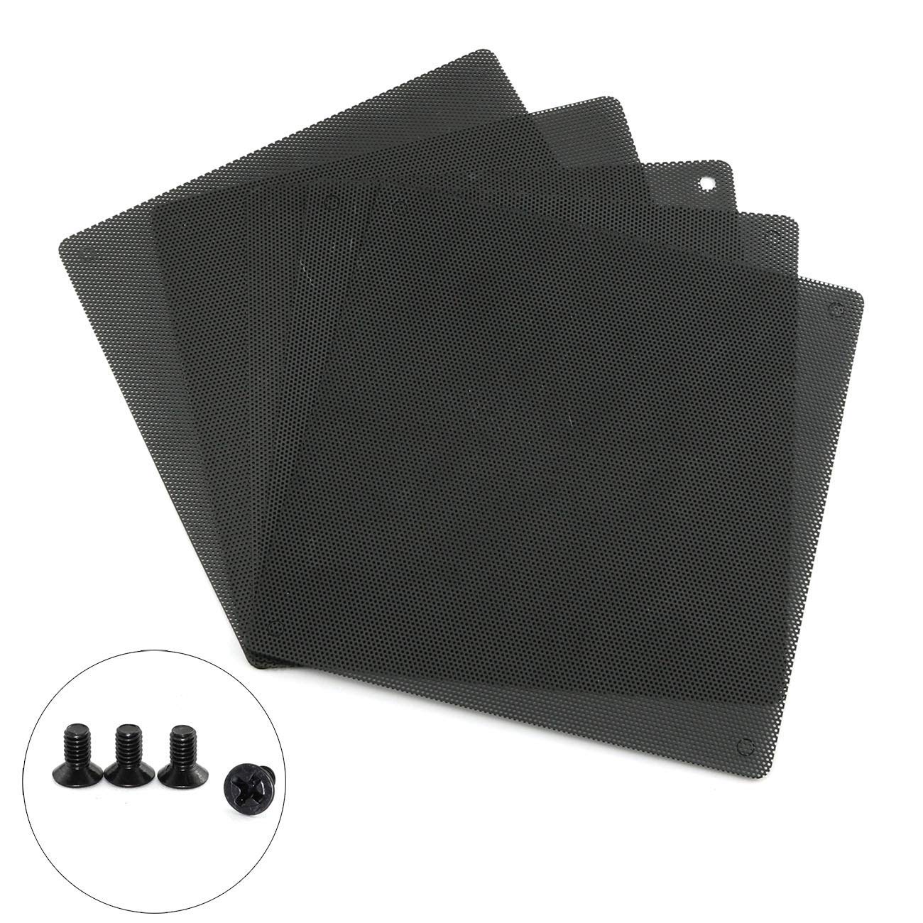 RuiLing 5-Pack PVC Computer Fan Dust Filter Net Dustproof Cover Guard Black PC Cooler Fan Mesh Case 14cm
