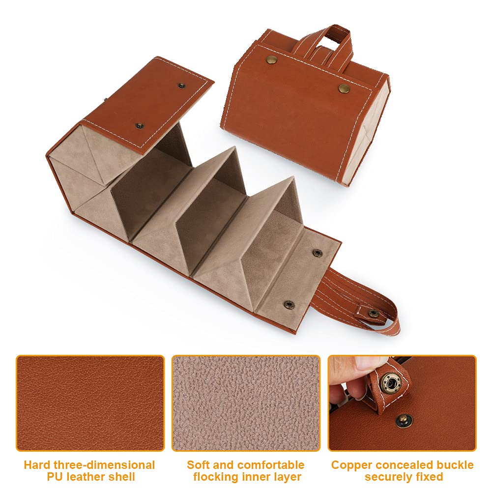 Sunglasses Travel Organizer, 6 Slots Multiple Glasses Case PU Sunglass Holder Foldable Eyeglasses Storage Box Collector