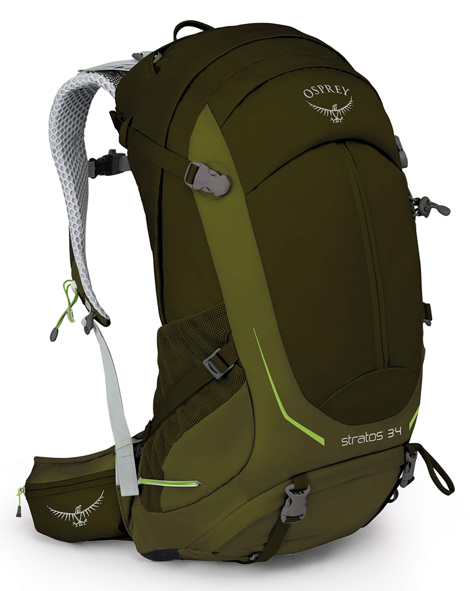 Osprey Stratos 34 Men's Hiking Backpack, Gator Green, Small/Medium