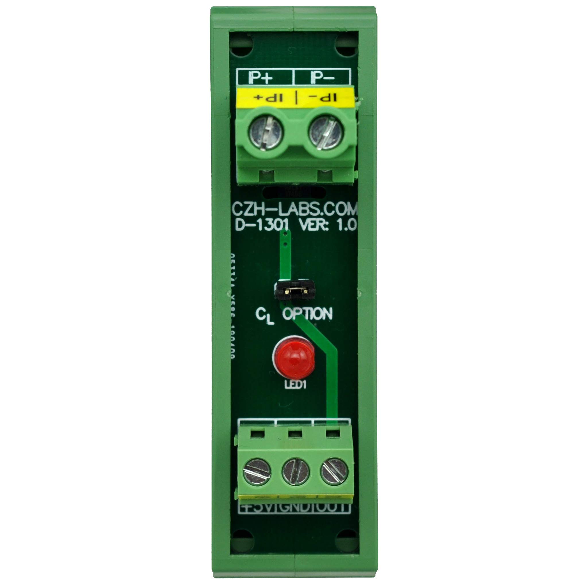 Slim DIN Rail Mount AC/DC Current Sensor Module, Based on ACS712. (+/-20Amp)