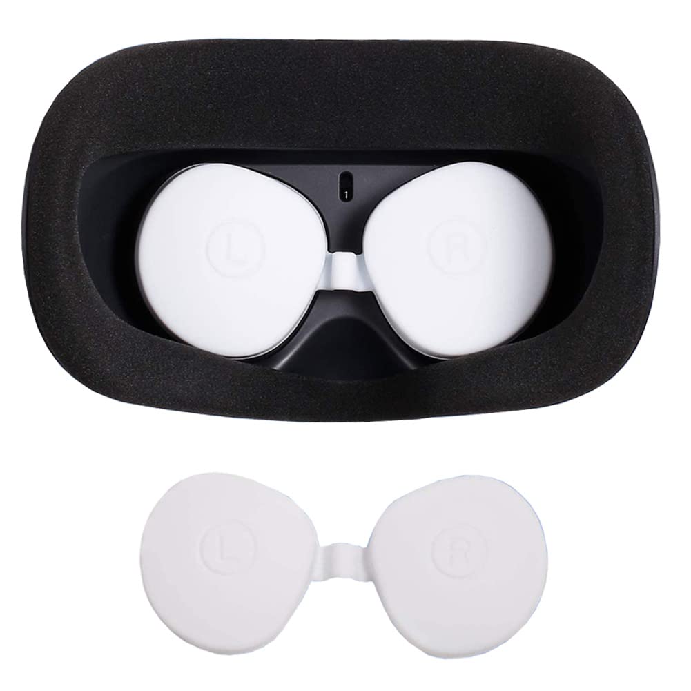 Ytaland VR Lens Cover for Oculus Quest 2 Dust Proof Cover for Oculus Quest 2 Anti-Dust Silicone Lens Protector (White)