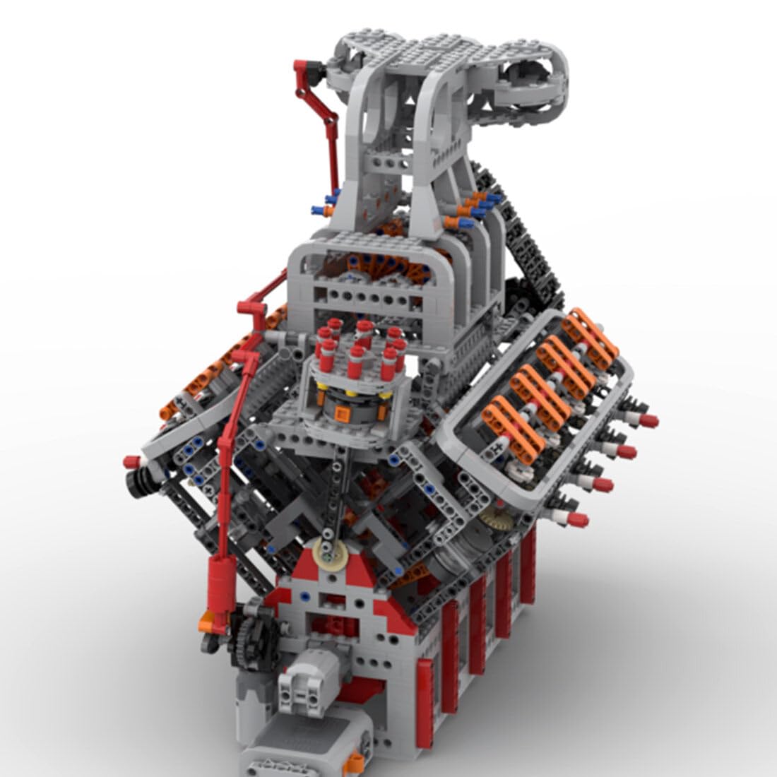 QOVO V8 Engine Motor Building Kit That Works, Dynamic OHV General Motors Building Blocks Toy, Mini Engine MOC - (2106PCS)