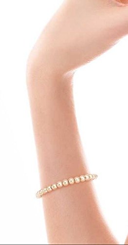 Seven Seas Pearls Gold Filled Beaded Ball Bracelet with Lobster Clasp 5 mm Beads 6" to 9" (rose-gold-filled, 6.5)