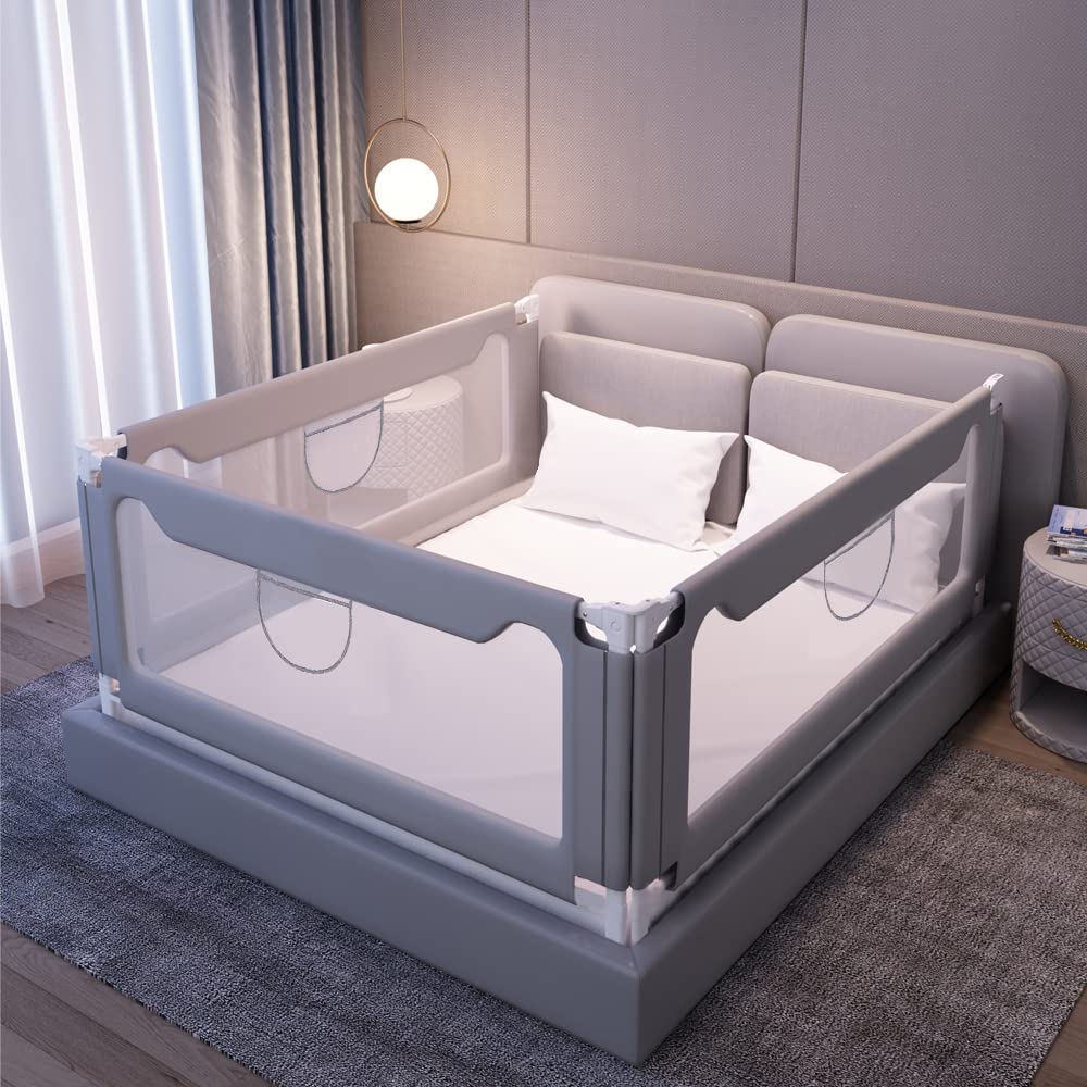 Ude-licate 3Sides Bed Rail Set for Toddlers - 2023Upgrade Extra Long Toddler Bedrail Guard for Queen Size - Safety Bed Guard Rails for Child(2m x 2+1.5m x1)