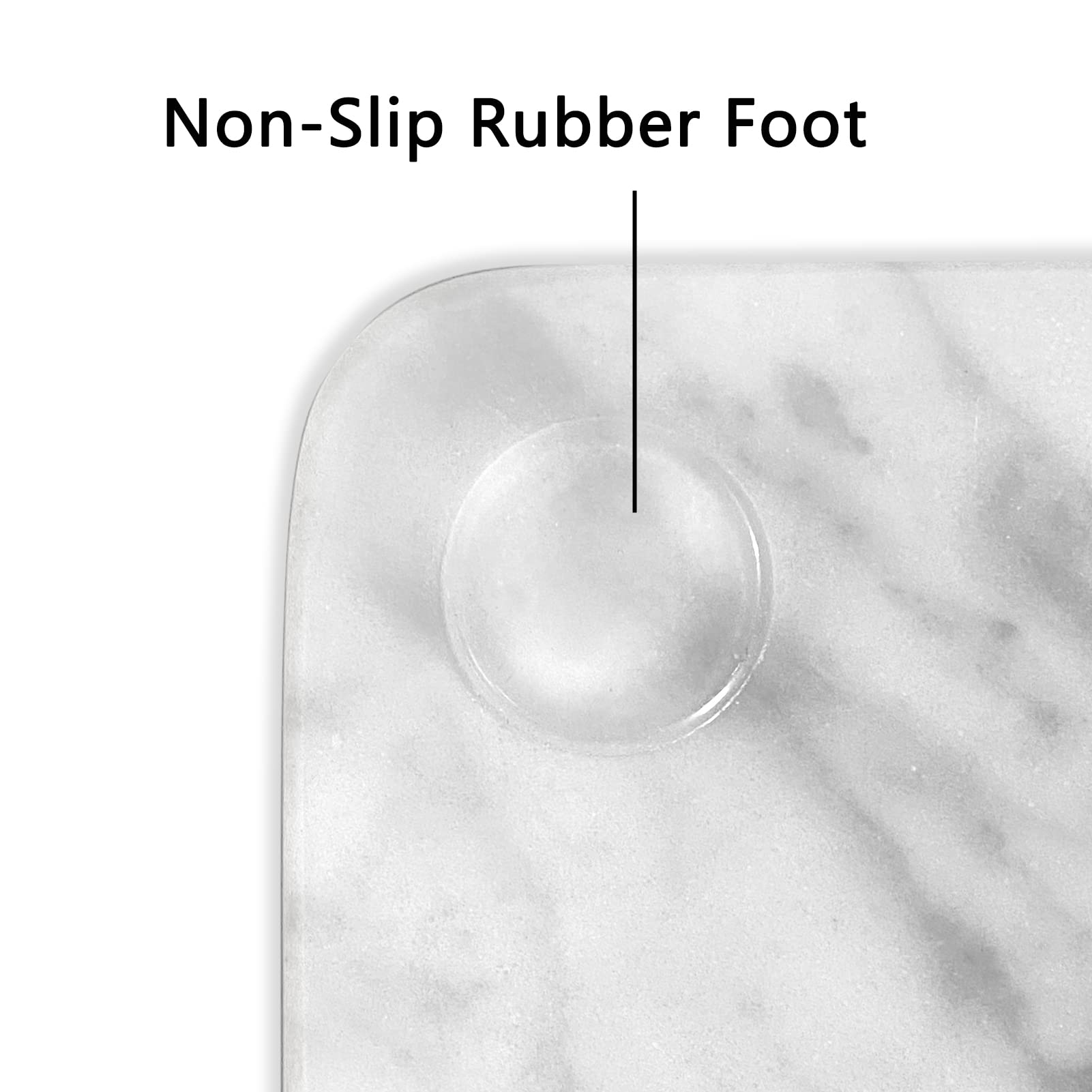 Yew & Tulip Carrara White 16β x 10β Marble Board with Non-Slip Rubber Feet - Dough Pastry and Cutting Board