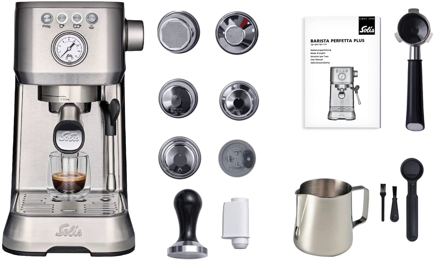 SOLIS Barista Perfetta Espresso Machine, Stainless Steel