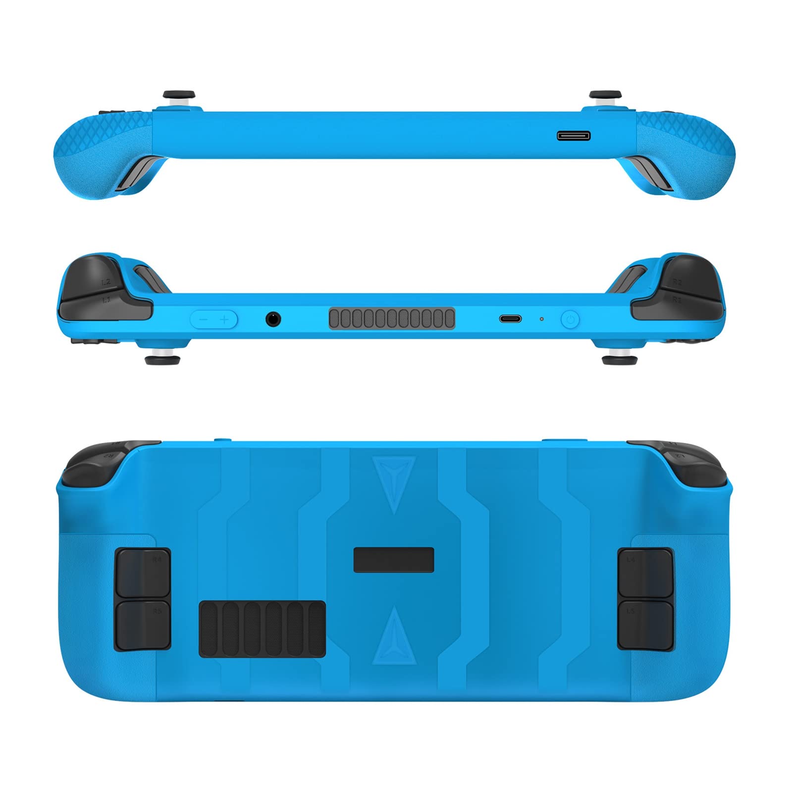 彼ユエヘ Console Protective Cover Wear-Resistant Dust-Proof Game Accessories Non-Slip Game Console Silicone Protective Cover for Steam Deck Blue