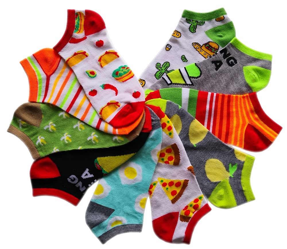 Tipi Toe Women's 20 Pairs Colorful Patterned Low Cut/No Show Socks NS186-AB