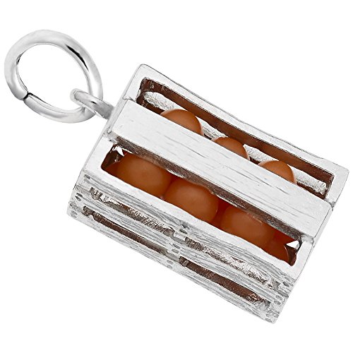 Rembrandt Charms 925 Sterling Silver Orange Crate Charm Pendant