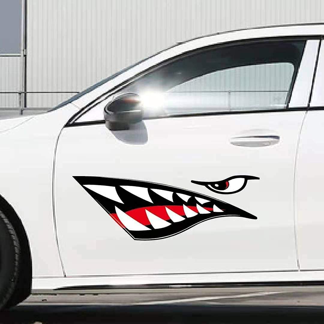 Xixiying Shark Teeth Stickers Reflective Stickers Decorative Patterns for Kayaks, Fishing, Canoes, Cars, Trucks, Etc.
