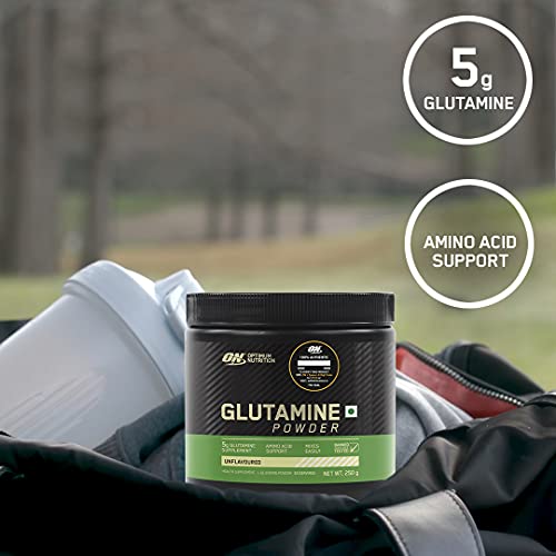 Optimum Nutrition L-Glutamine Muscle Recovery Powder, 300g, Unflavored, 58 Servings