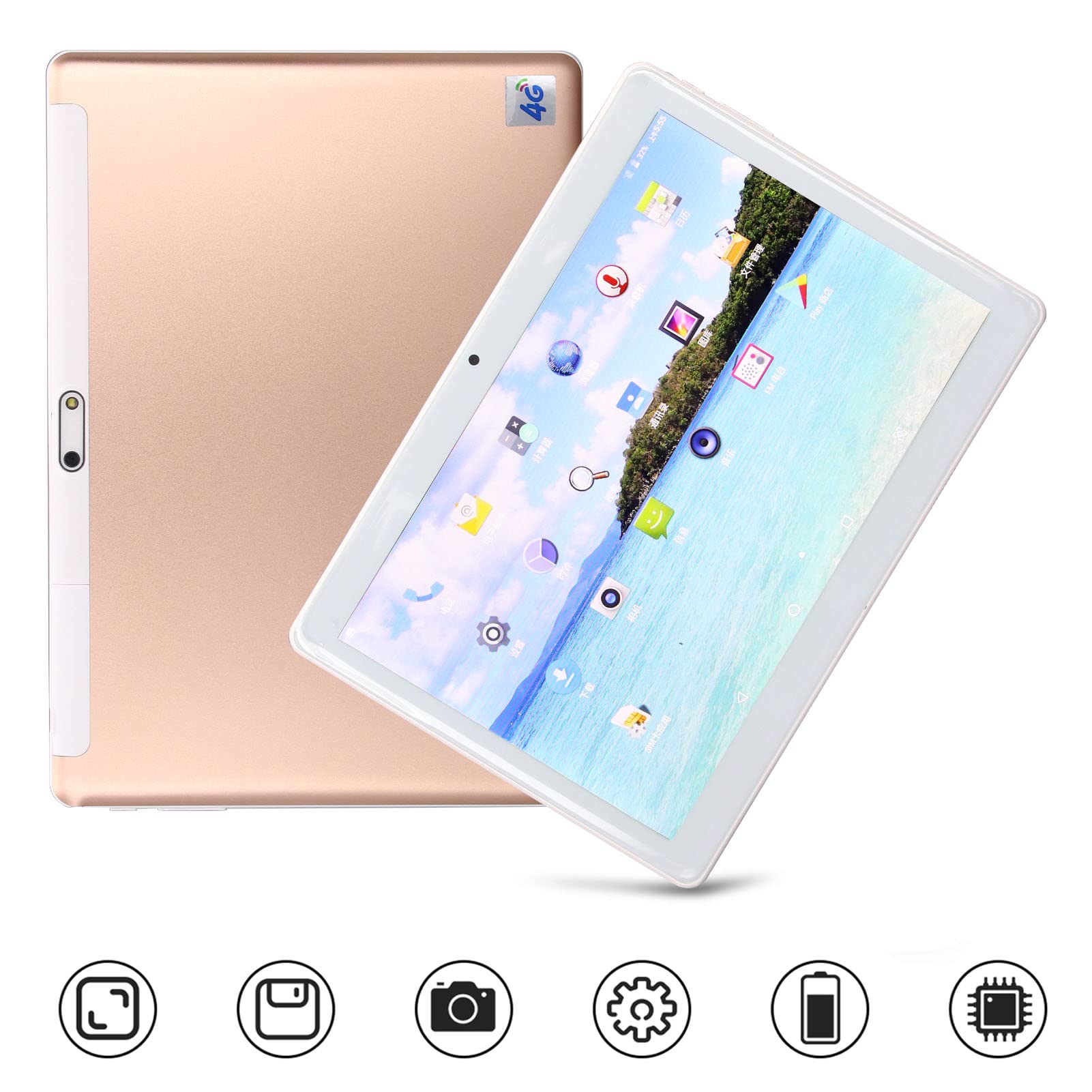 Tablet, Ultra Thin Tablet Front 2MP Rear 5MP 100β240V Metal CNC Production for Entertainment (US Plug)