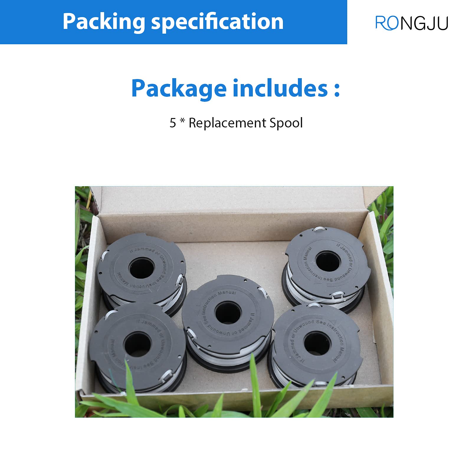 RONGJU 6 Pack Weed Eater Replacement Spools for Black and Decker GH3000 GH3000R LST540 LST540B String Trimmer Spool SF-080 SF-080-BKP with 20ft 0.080" Trimmer line