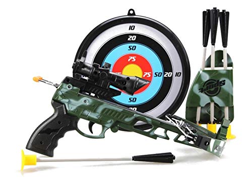 PowerTRC Crossbow Toy Bow and Arrow for Kids, Military Action Archery Crossbow with Scope & Target, Outdoor Activities Toy Gift for Boys Kids 8-12