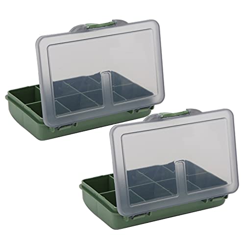 WESE Tackle Storage Box, Bait Storage Case 2Pcs for Fishing Tackle Accessories(8 Cells)