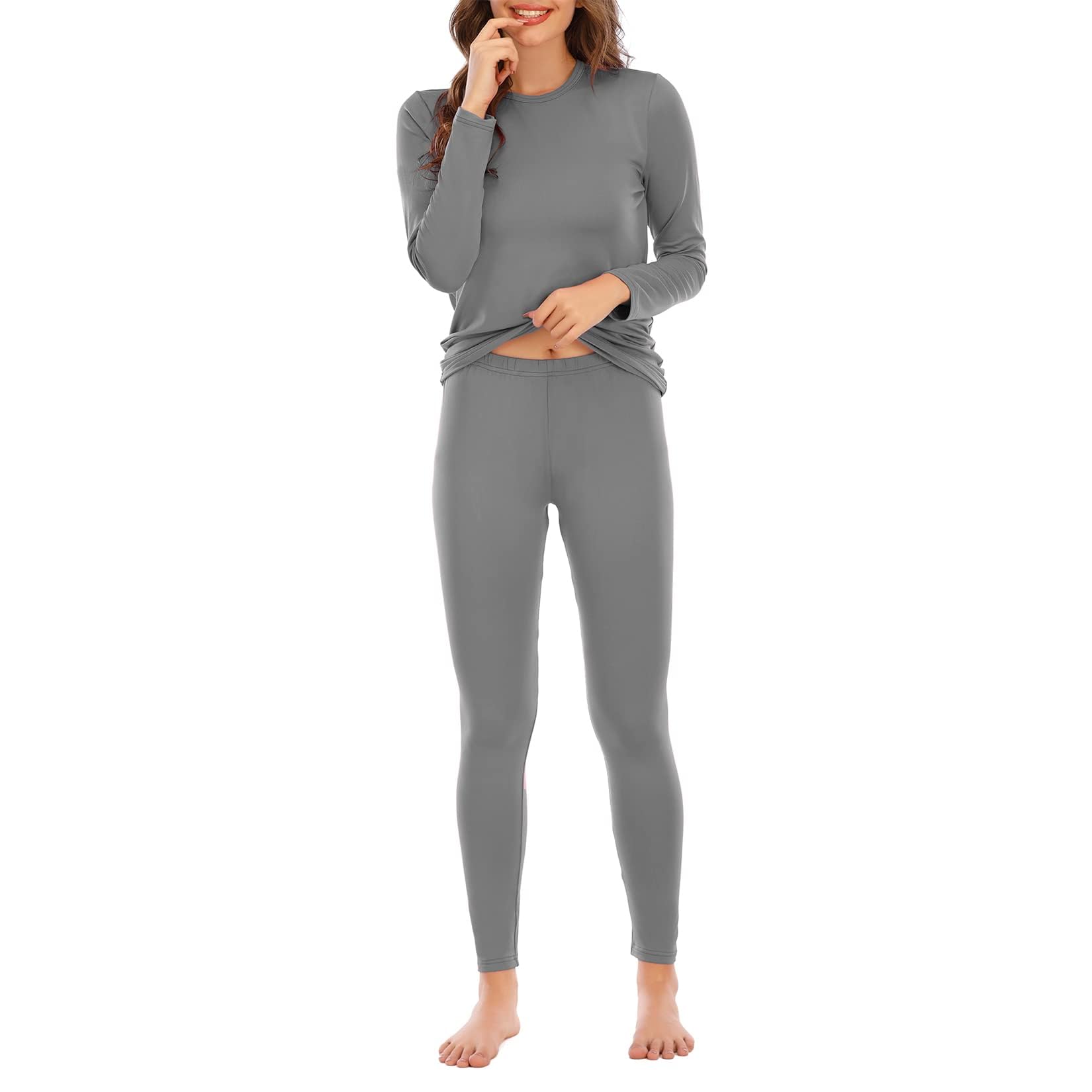 Thermal Underwear for Women Long Johns Lightweight Underwear Base Layer Pajama Set Cold Weather Winter Clothes