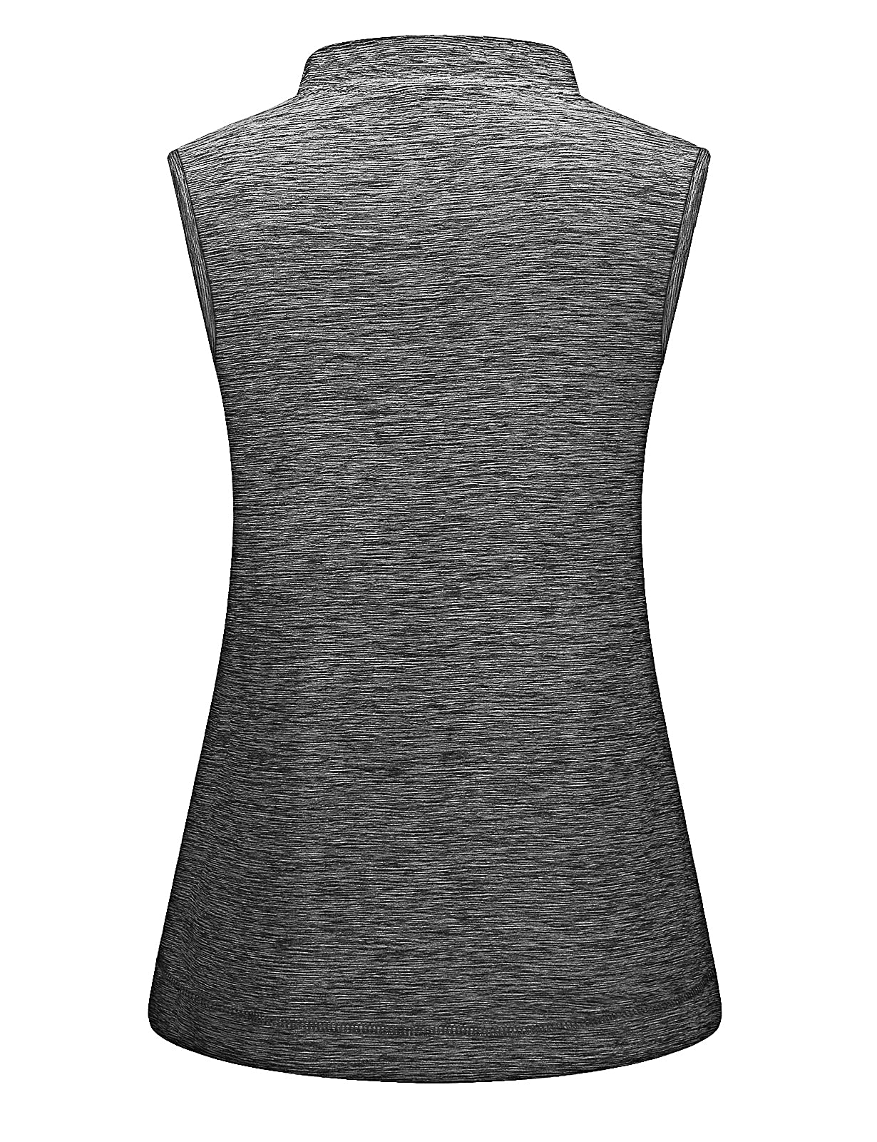 Viracy Tennis Shirts for Women, Women's Zip Up Golf Workout Tank Tops Sleeveless Quick Dry Athletic Polo Shirts Dark Grey X-Large