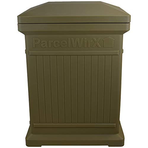 RTS Home Accents ParcelWirx Premium Vertical Storage Cabinet/Package Delivery Box with Lift Off Lid, Oak