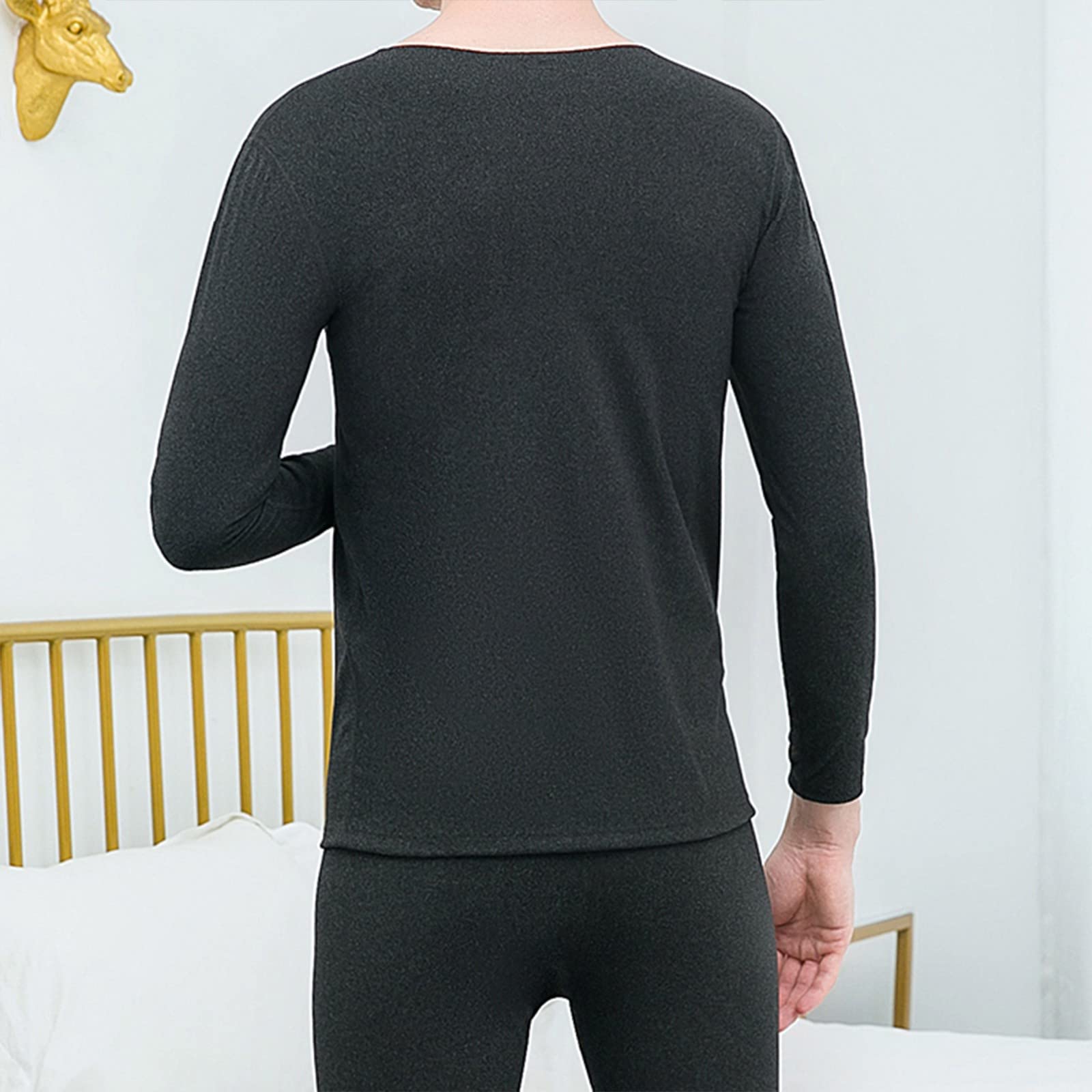 Thermal Underwear for Men Soft Long Johns Cotton Long Johns Top & Bottom Base Layer Thermal Warm for Cold Winter