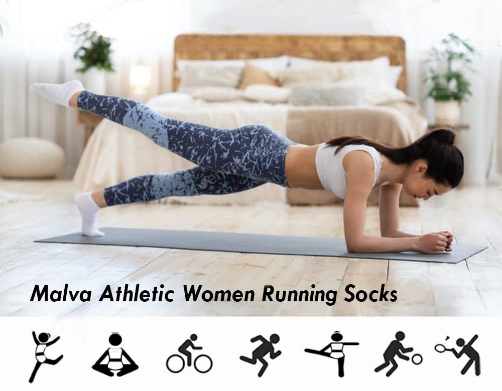 Women's Cotton Athletic Ankle Socks, Ultra Thin Breathable Dry Fit Low Cut Running Ankle Socks - 3 Pairs (Mix v)
