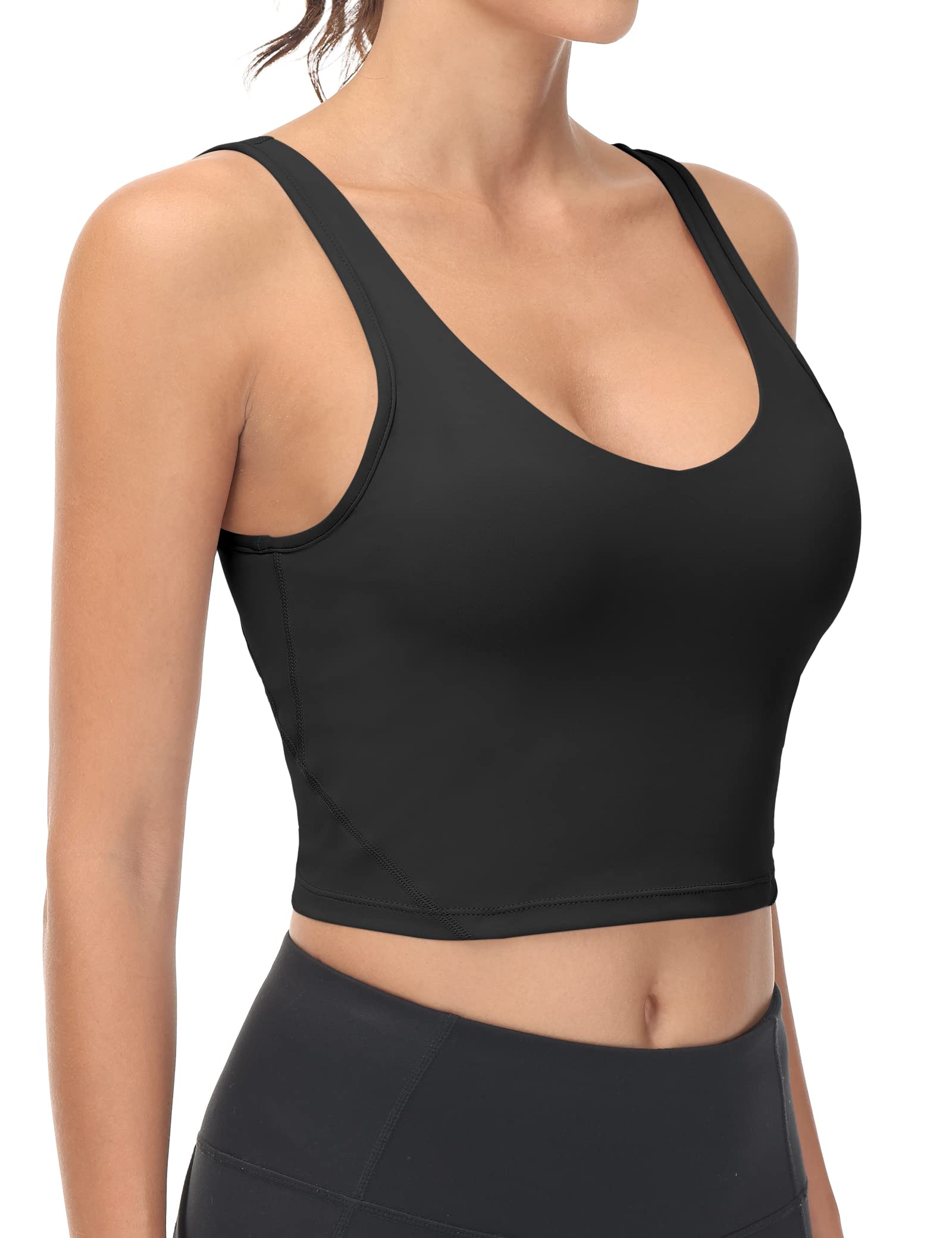 UrKeuf Women's Sports Bra Wirefree Padded Support Yoga Bras Gym Workout Running Tank Tops