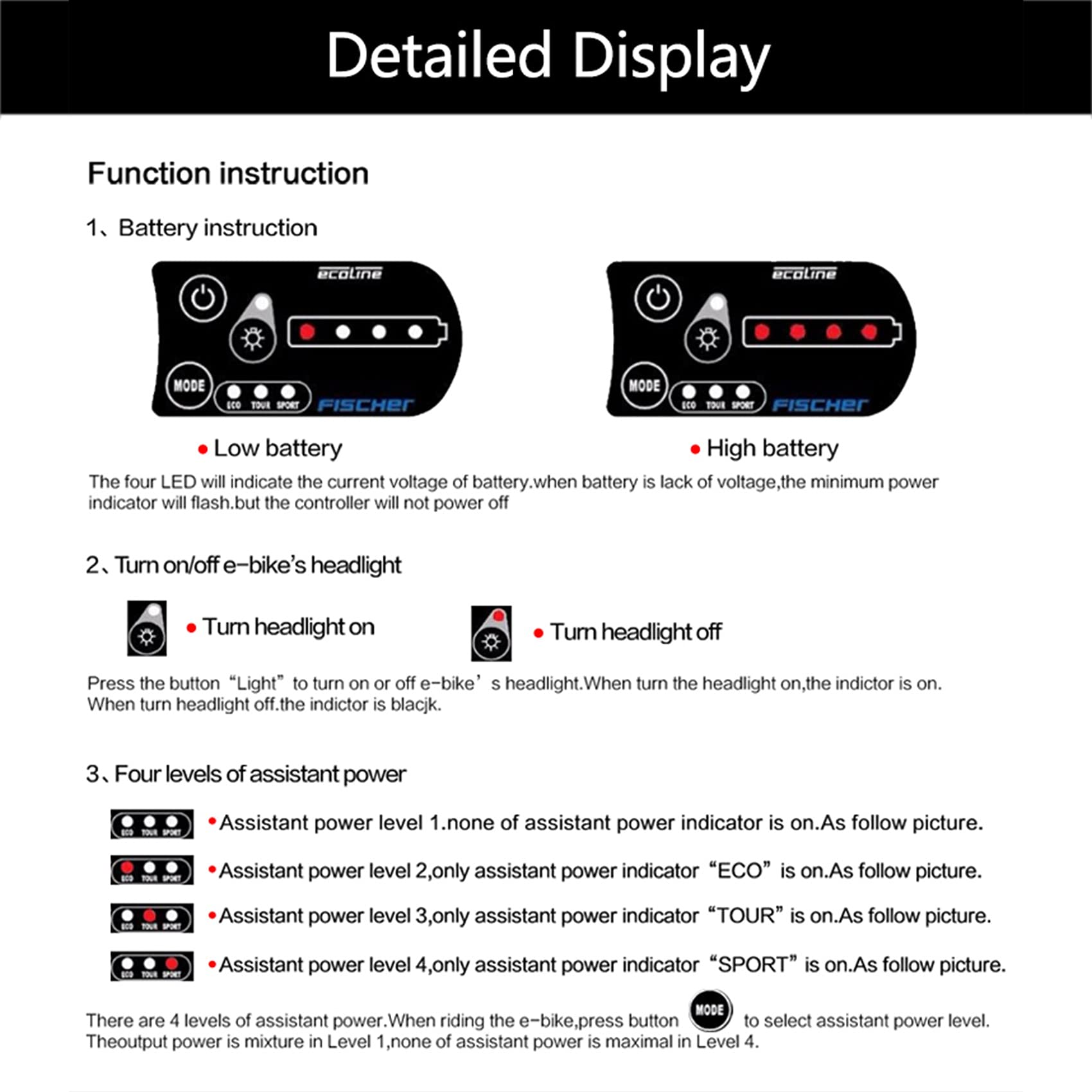 YUPVM LED Display Connector 810 for Electric Bicycle Cycling Speed Meter Connect Ebike Headlight and LED Controller,Waterproof, Black