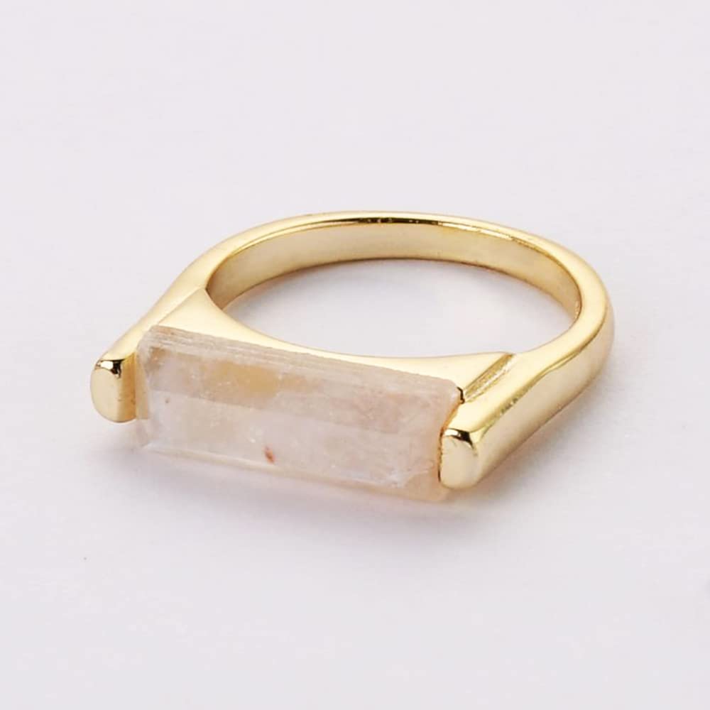 ZENGORI Natural Moonstone Ring Healing Crystal Stone Ring Spiritual Protection Jewelry ZG0463-Moon