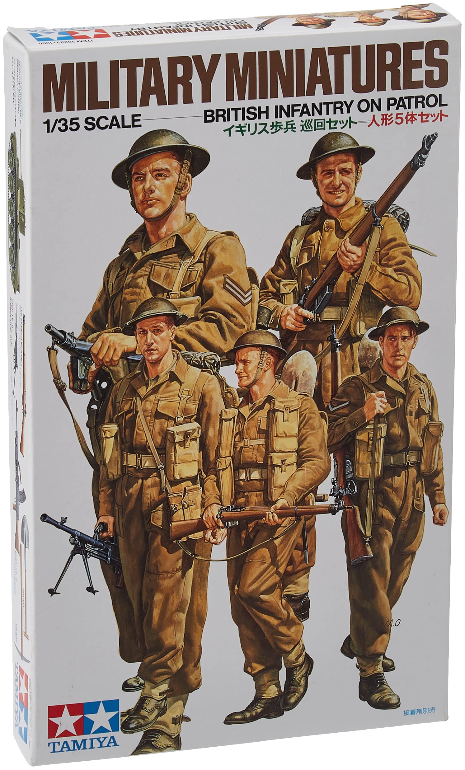Tamiya 300035223 1:35 WWII British Infantry Patrol Group Pack, 5 Soldiers
