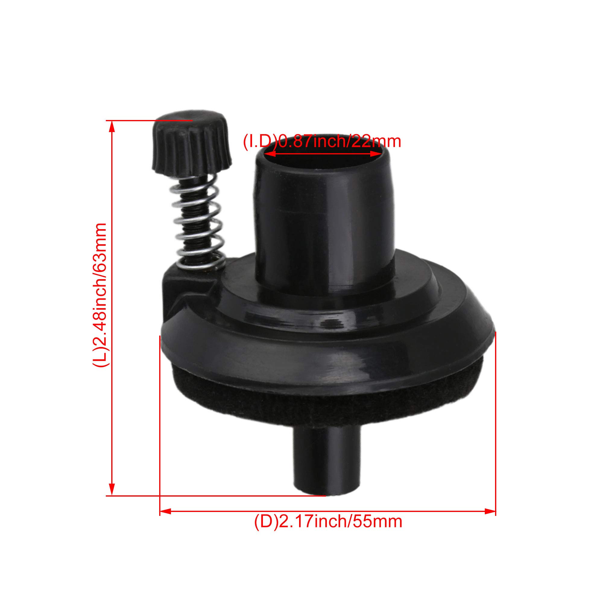 Xstyle Hi-hat Cymbal Stand Holder, 22mm Black Rubber Hi-hat Support for Drum Set Accessories