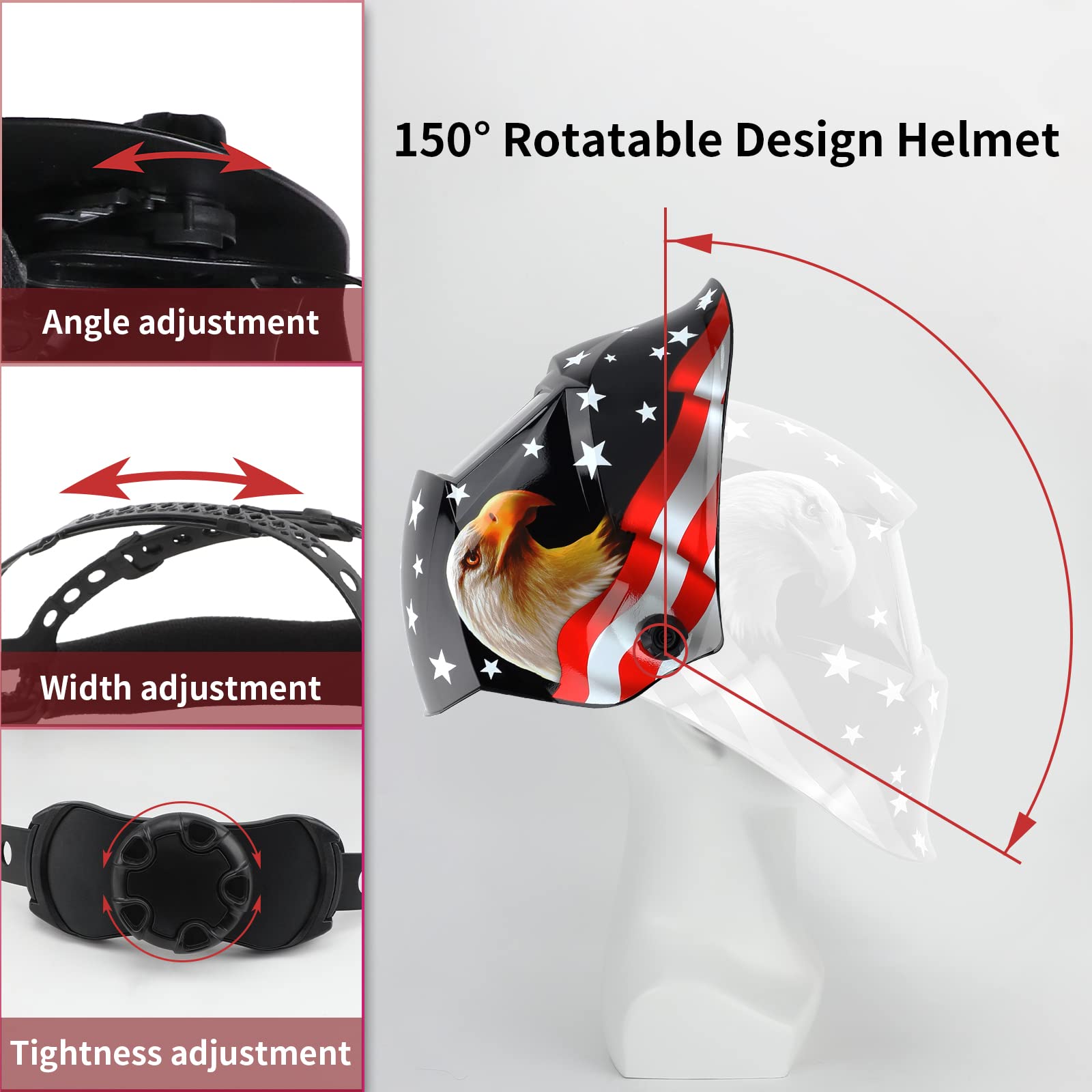 Welding Helmet, Auto Darkening Welding Helmet, Welding Mask for TIG MIG ARC, Solar Powered Welding Hood, Wide Shade Welder Helmet