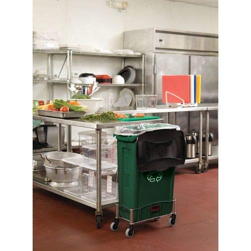 Rubbermaid Commercial Products Slim Jim Trash Can Waste Bin with Venting Channels, Black, for Kitchen/Office/Workspace, Pack of 4