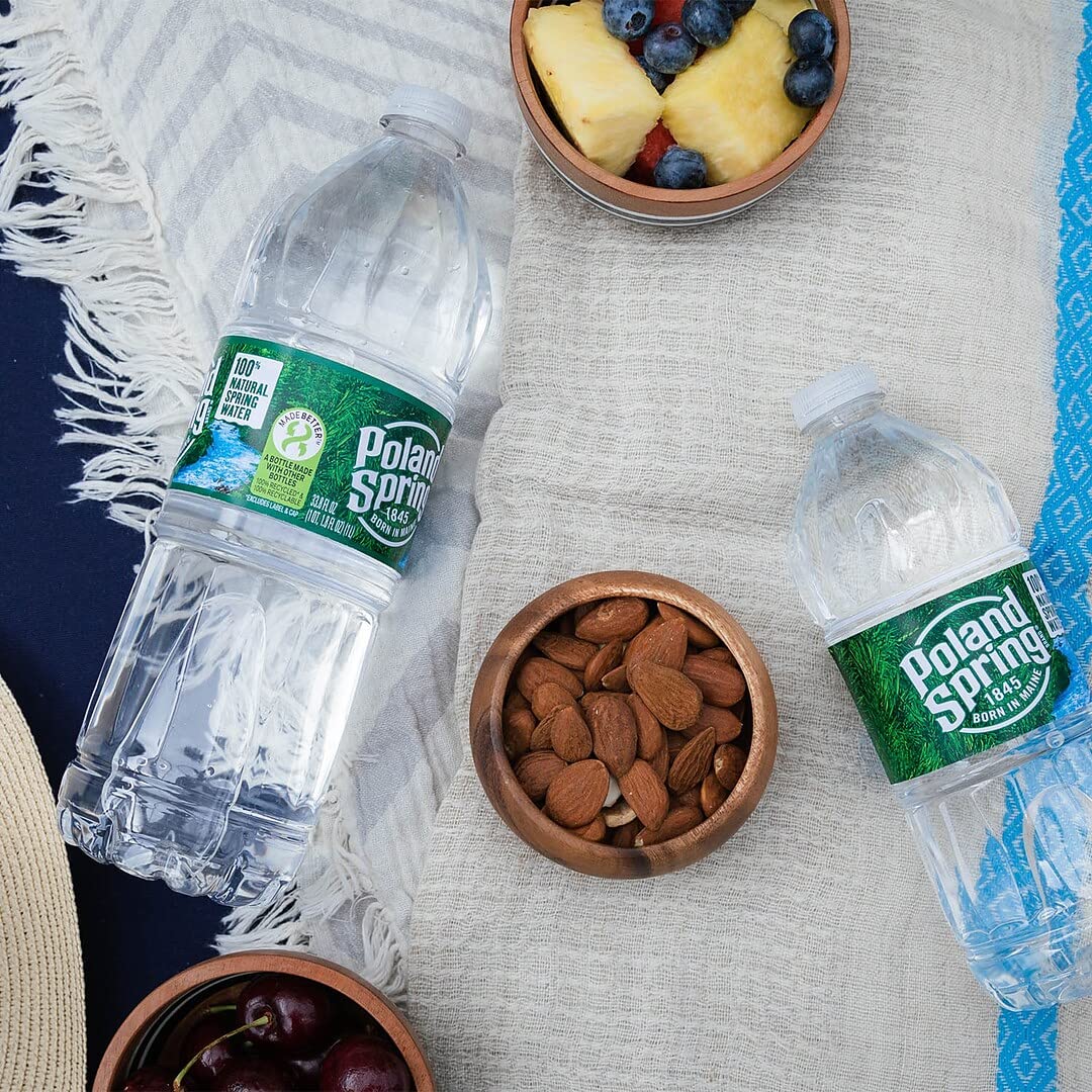 Poland Spring 100% Natural Spring Water, 16.9oz Bottle (Pack of 8) Total of 135.2 Fl Oz