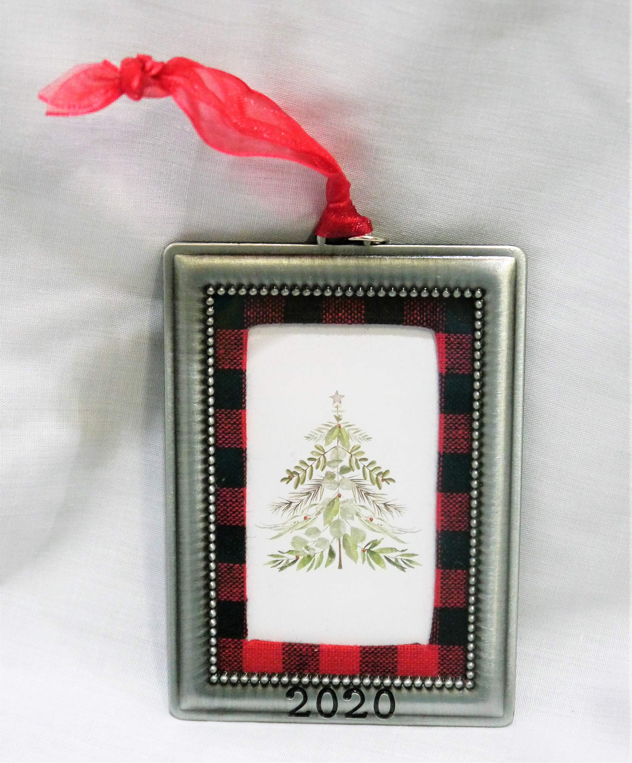 Studio Decor 2020 Metal Plaid Photo Picture Frame Ornament Opening for Picture 1.25" W x 2.2" H