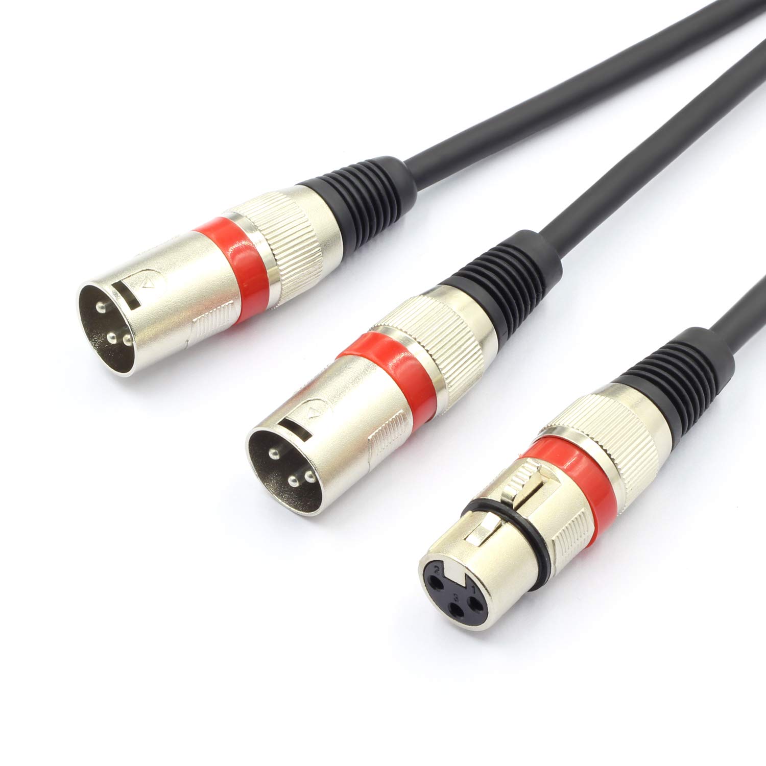 SiYear Balanced XLR Splitter Cable - XLR Female to Dual XLR Male 3 Pin Patch Y Cable Microphone Splitter Cord Audio Adapter (50CM-2PACK)