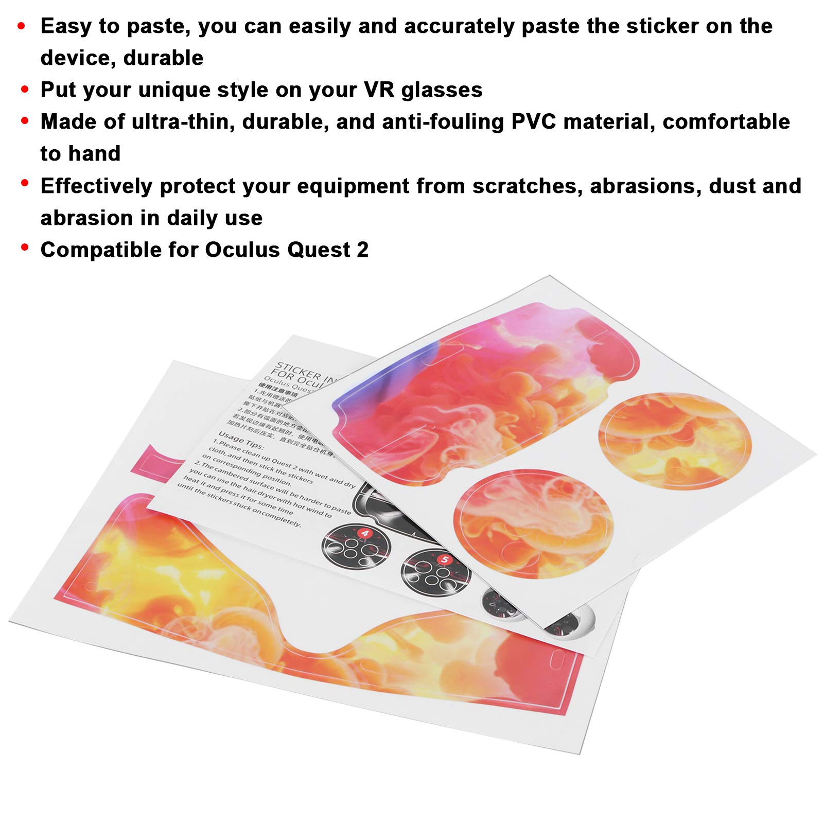 Shanrya VR Controller Stickers, VR Protective Sticker Unique Style PVC Skin Dustproof for Oculus Quest 2