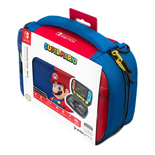 PDP Messenger Case with Removable Shoulder Strap - Holds 14 Games & Console - Compatible with Nintendo Switch/ Lite/ OLED - Power Pose Mario
