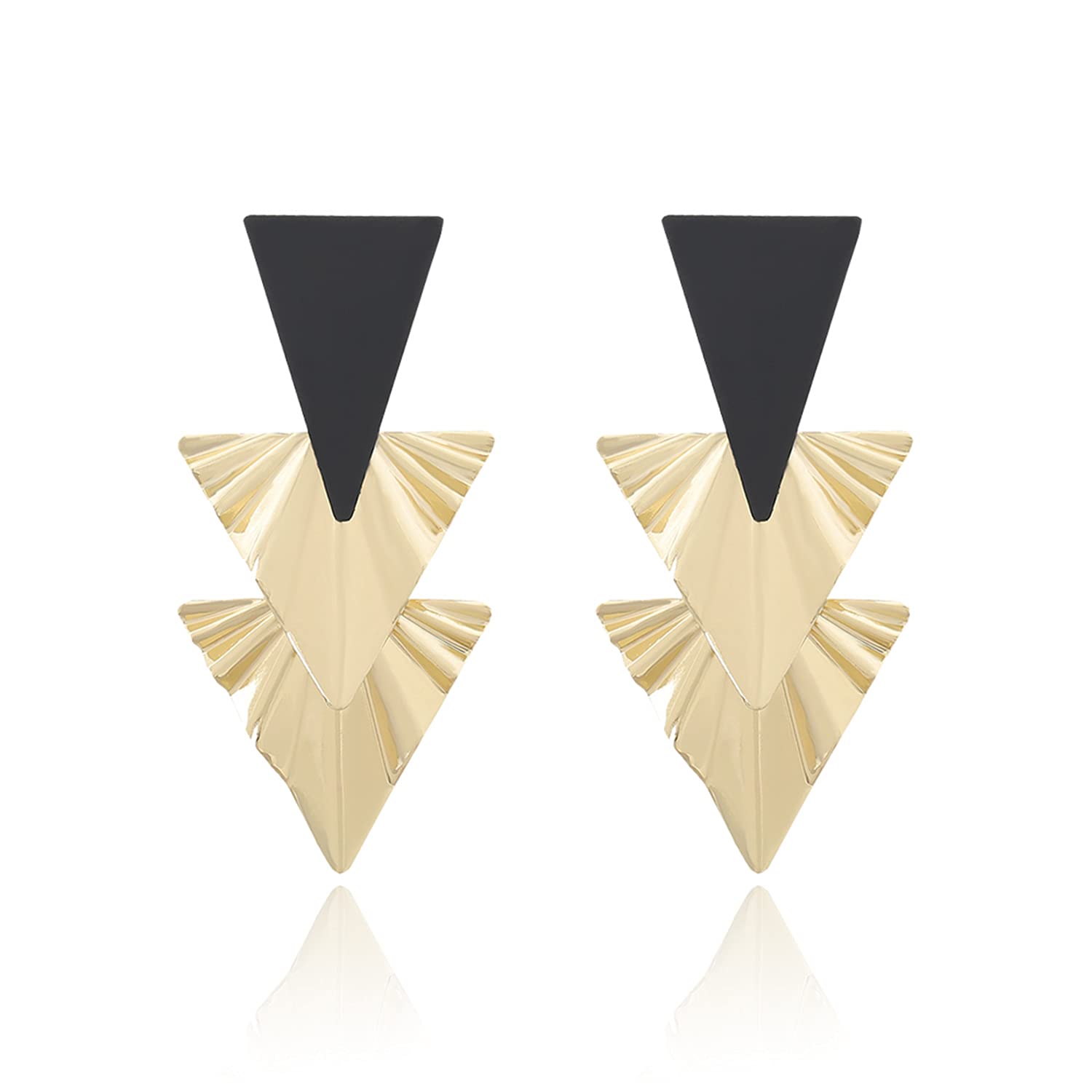 TIANBANGSHI Triangle Statement Drop Dangle Earrings Gold Thin Wire Irregular Geometric Earrings square Earrings For Women Fashion Jewelry Gifts (Gold-1)