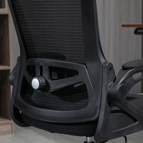 RIGHTPARTS Ergonomic Office Desk Chair,Mesh High Back Computer Chair with Adjustable 3D Headrest & Lumbar Support & Flip-Up Arms Executive/Home/Study/Work Office Desk Chairs(Black+ Gray)