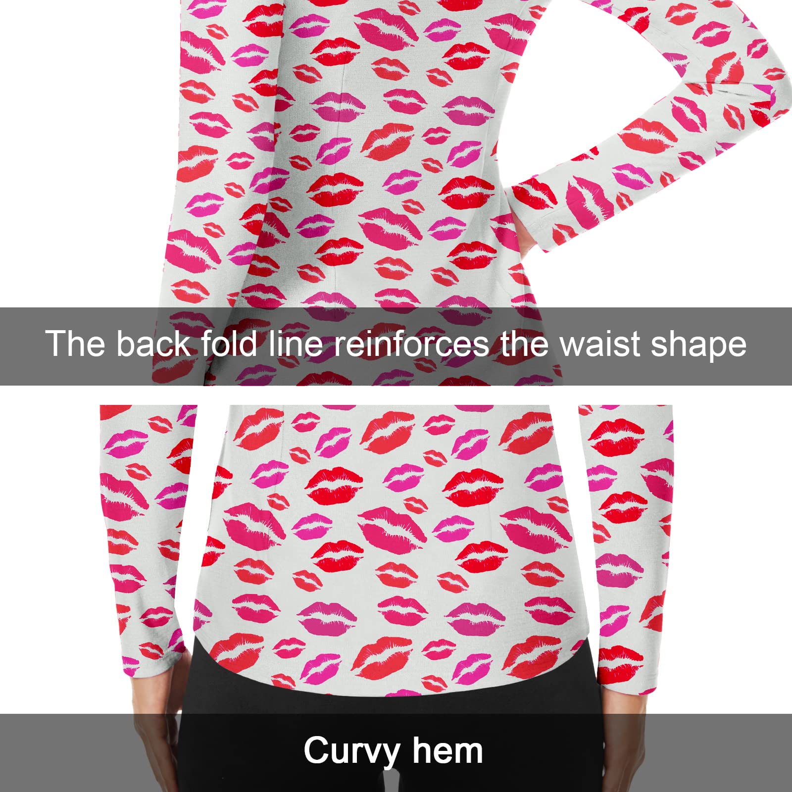 Women's Golf Shirt Long Sleeve 1/4 Zip Pullover Tennis Shirts Running Hiking Outdoor Tops (Print A, S)