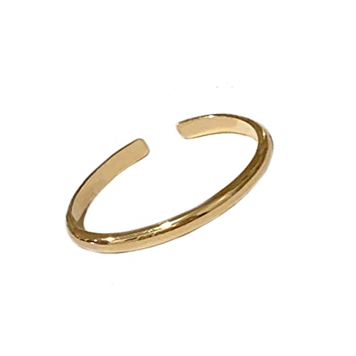 TOE RINGS & THINGS | Set of Two | 1mm Half Round Adjustable Toe Rings | Unisex (Gold Filled)