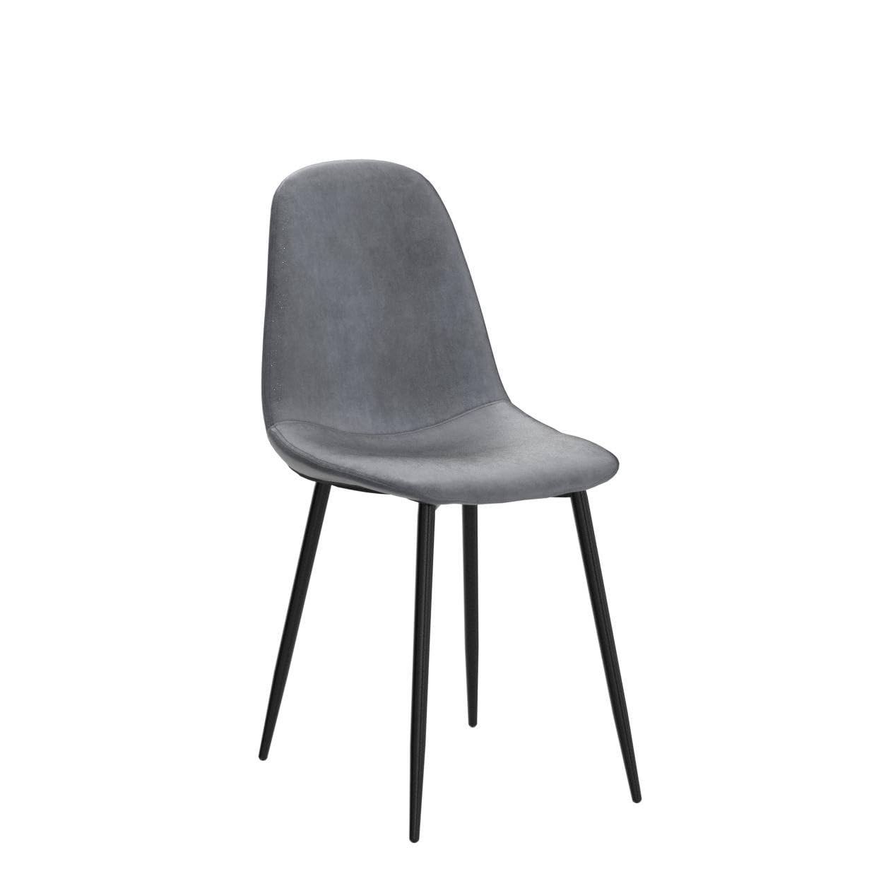 WENYU Dining Chairs Set of 4, Modern Side Chairs Mid Century Dining Room Chairs Set Fabric Retro Accent Chairs for Home - Deep Grey