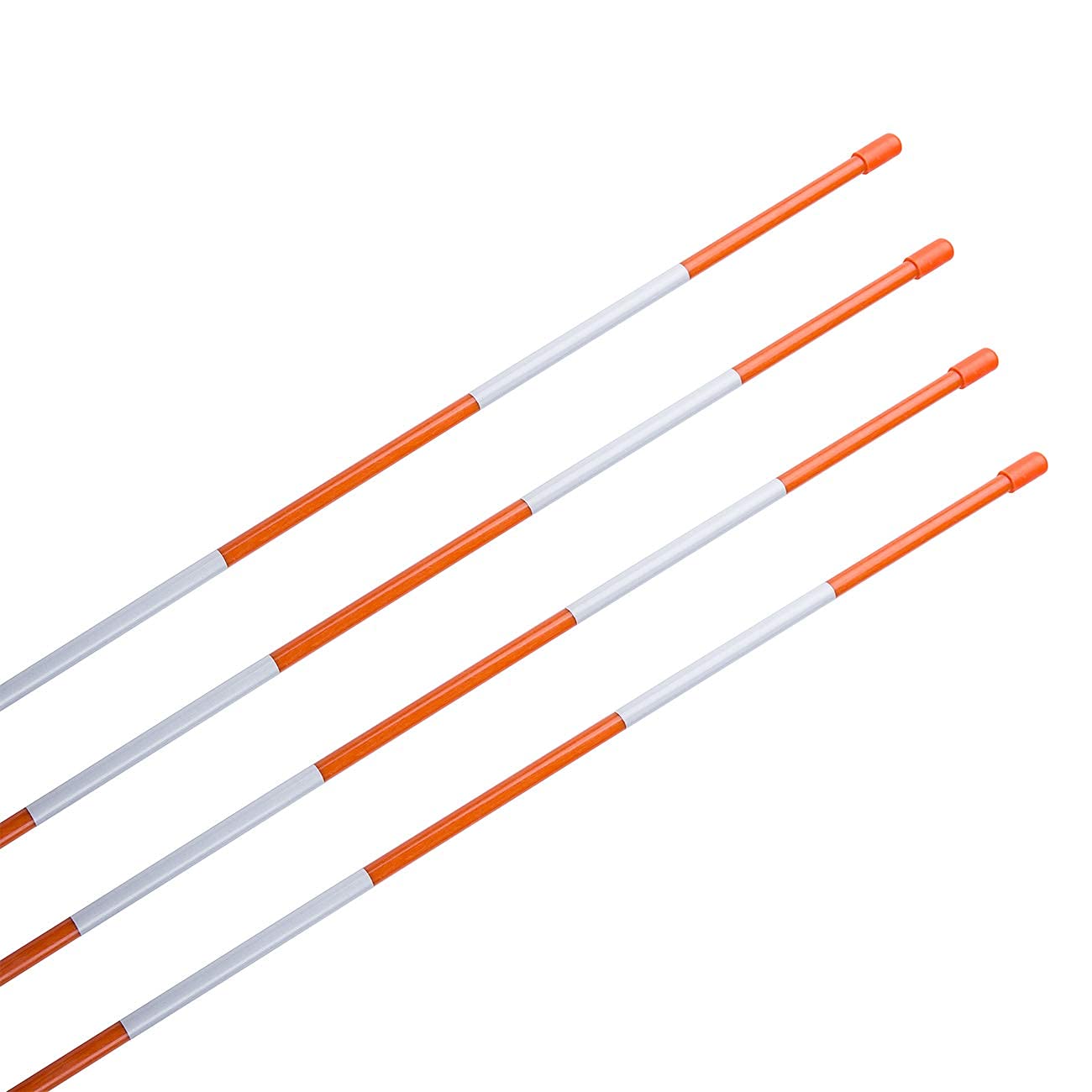 Sunnyglade 100PCS 48 Inch Driveway Marker 5/16 Inch Dia Reflective Driveway Poles Fiberglass Snow Stakes with Reflective Tape for Easy Visibility at Night