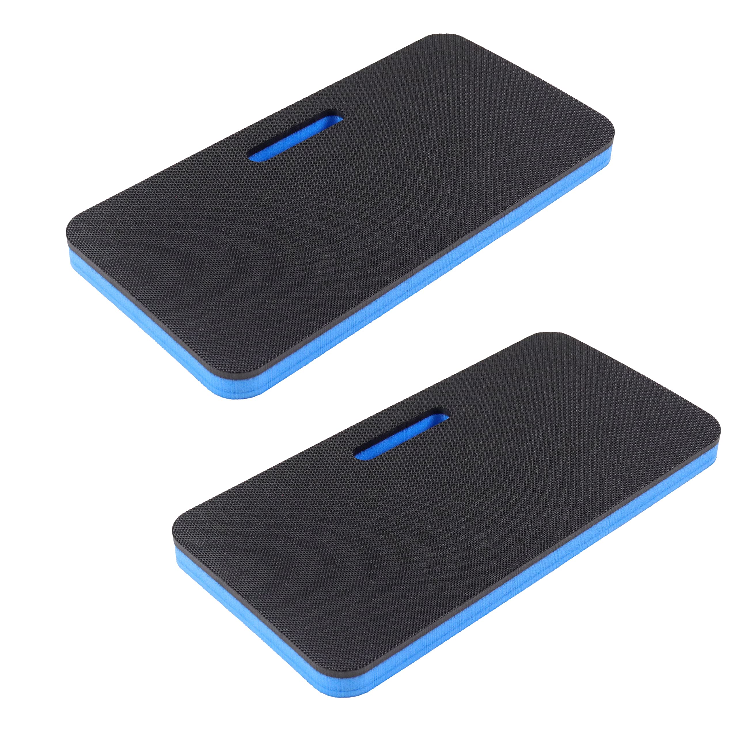 Polar Whale 2 Portable Knee Cushions Blue and Black for Home Garden Work Automotive Workshop and More Durable Thick Comfortable High Density Waterproof Foam 16 x 8 Inches Kneeling Pad
