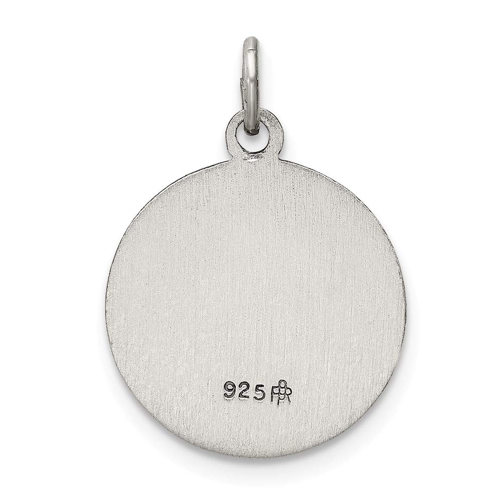 Solid 925 Sterling Silver Catholic Patron Saint Christopher Pendant Charm Medal - 20mm x 15mm