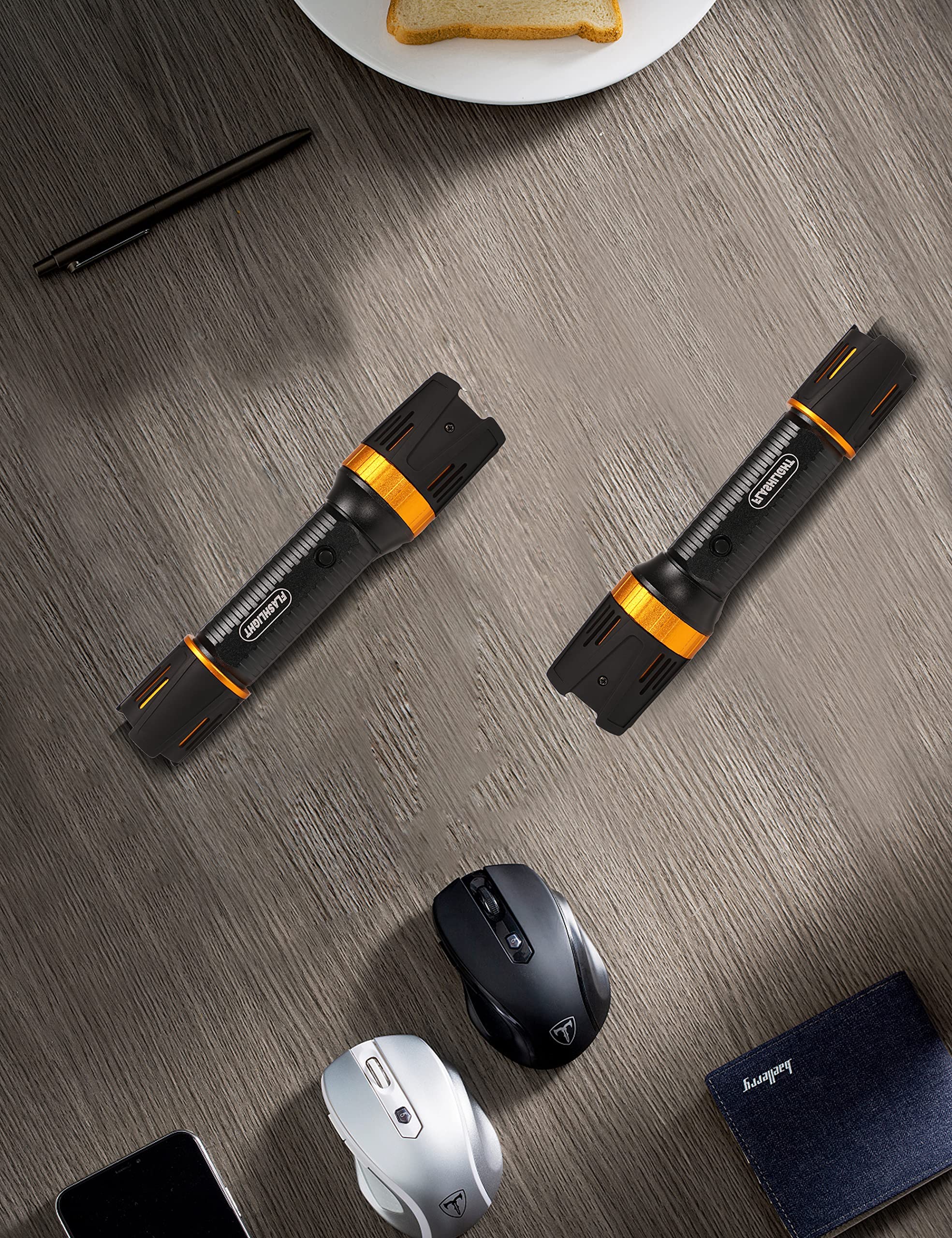 Stun Gun Flashlight Rechargeable Self Defense Stun Baton Flashlight