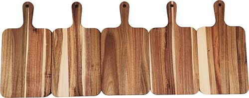 ZeQi Acacia Wood Cutting Board with Handle 13.7''X7'' / Charcuterie Board/Serving Board/Cheese, Bread, Vegetables & Fruits Serving Board (Rectangular)