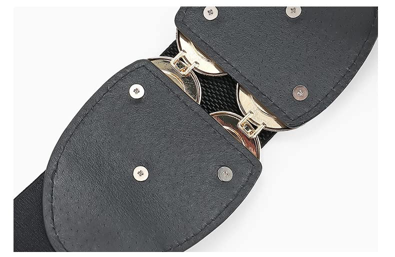 Women Wide Elastic Stretch Vintage Antique Retro Buckle Belt